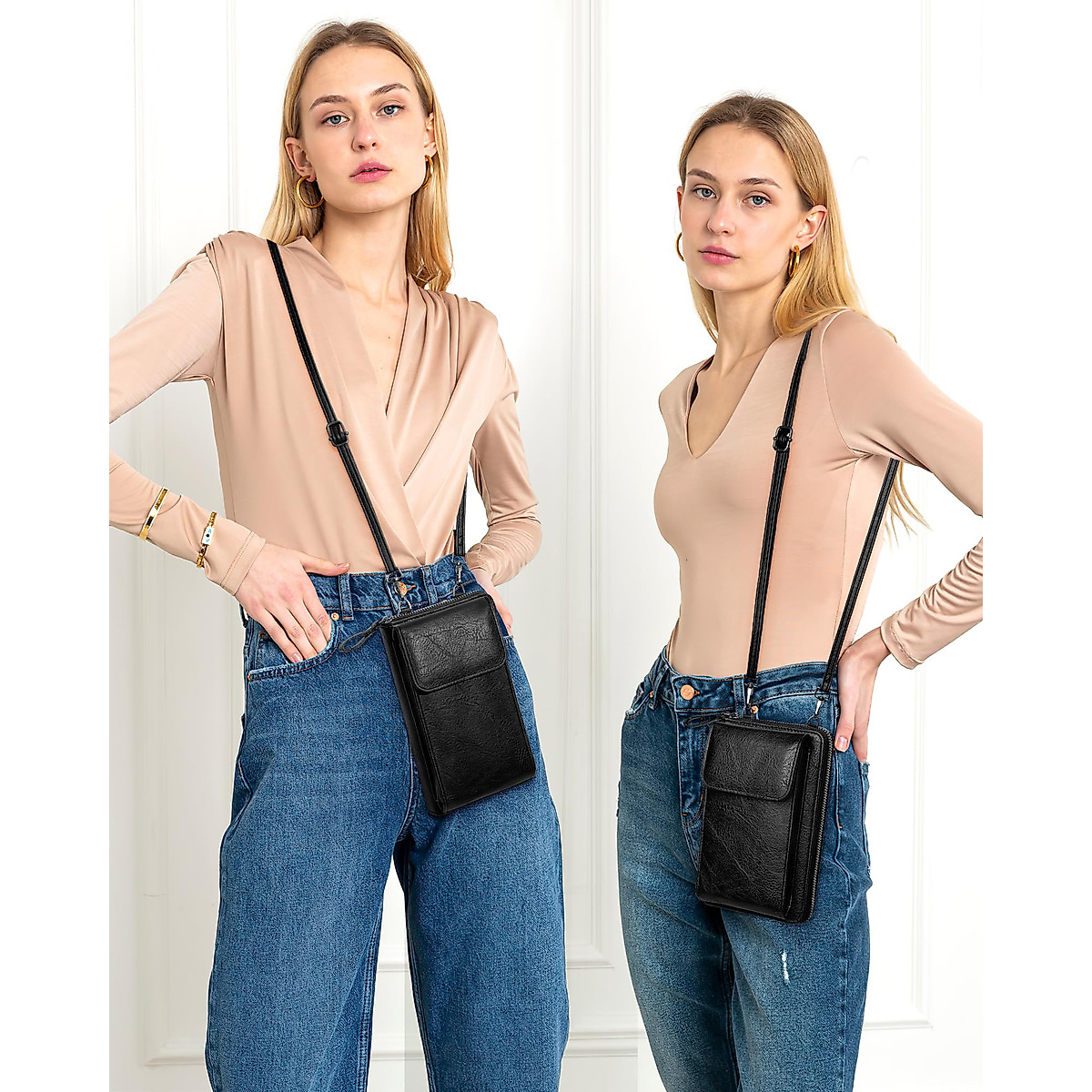 Badiya Small Crossbody Bag for Women, Cell Phone Purse Wallet, Vintage Shoulder Handbags with Credit Card Slots