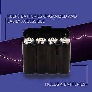 Powertron 3 Pack AA/AAA / CR123A Black Battery Holder Storage Cases