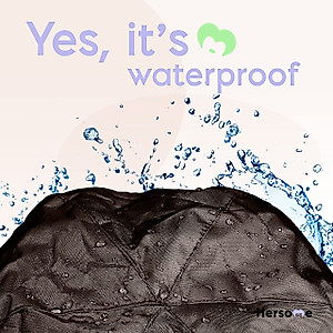 Premium Shower Cap for Women with Long Hair. Reusable, 100% Waterproof, Double-Sided, Great For Curls with Anti-Frizz Fabric terry-lined. Black shower caps for women