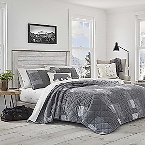 Eddie Bauer - Queen Quilt Set, Cotton Reversible Bedding with Matching Shams, Lightweight Home Decor for All Seasons (Swiftwater Charcoal, Queen)