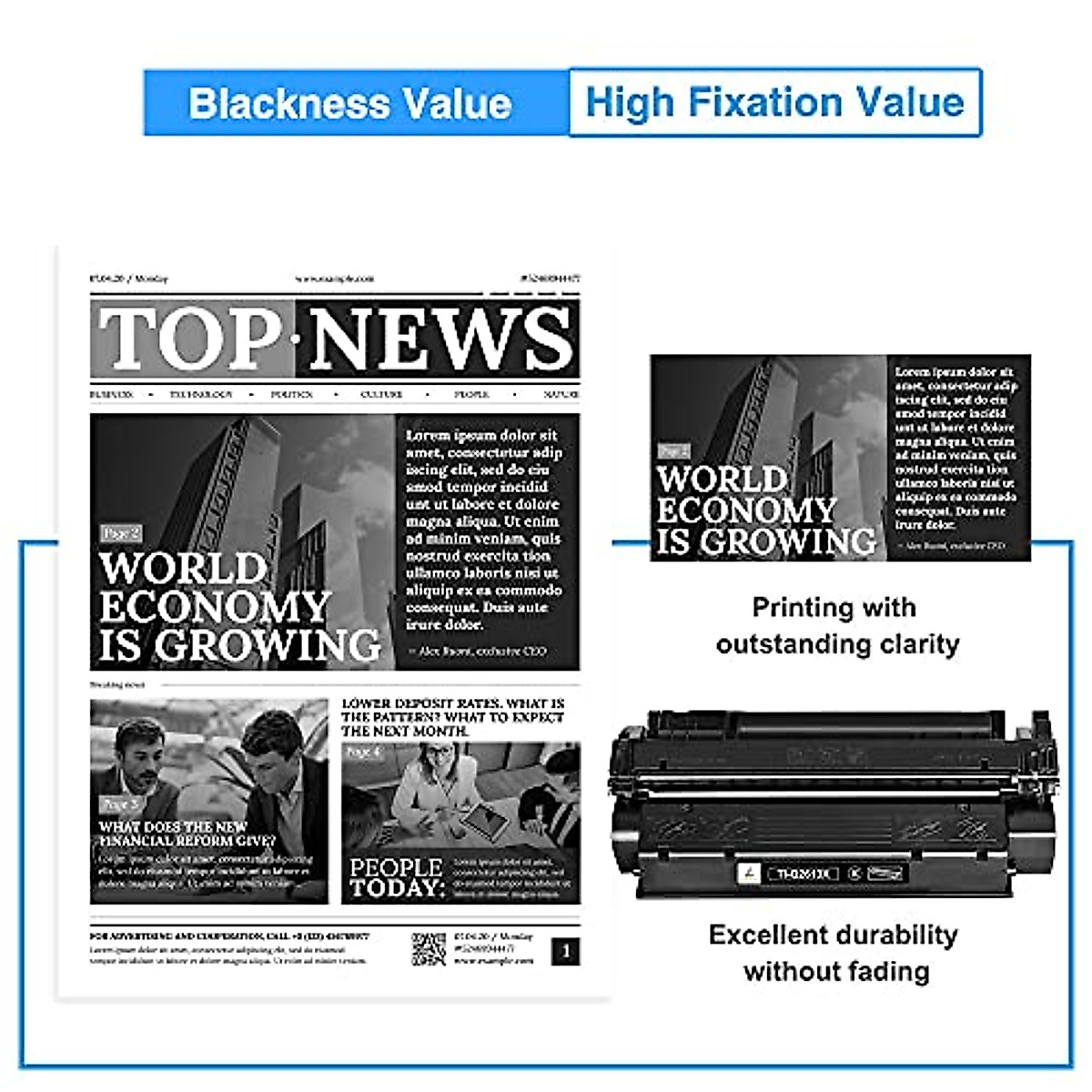 TRUE IMAGE Compatible Toner Cartridge Replacement for HP Q2613X 13X C7115X Q2613A C7115A Laserjet 1300 1300N 3380 1150 1200 1200N 1220 3300 3330 13A 15A 15X Printer Ink (Black, 2-Pack)