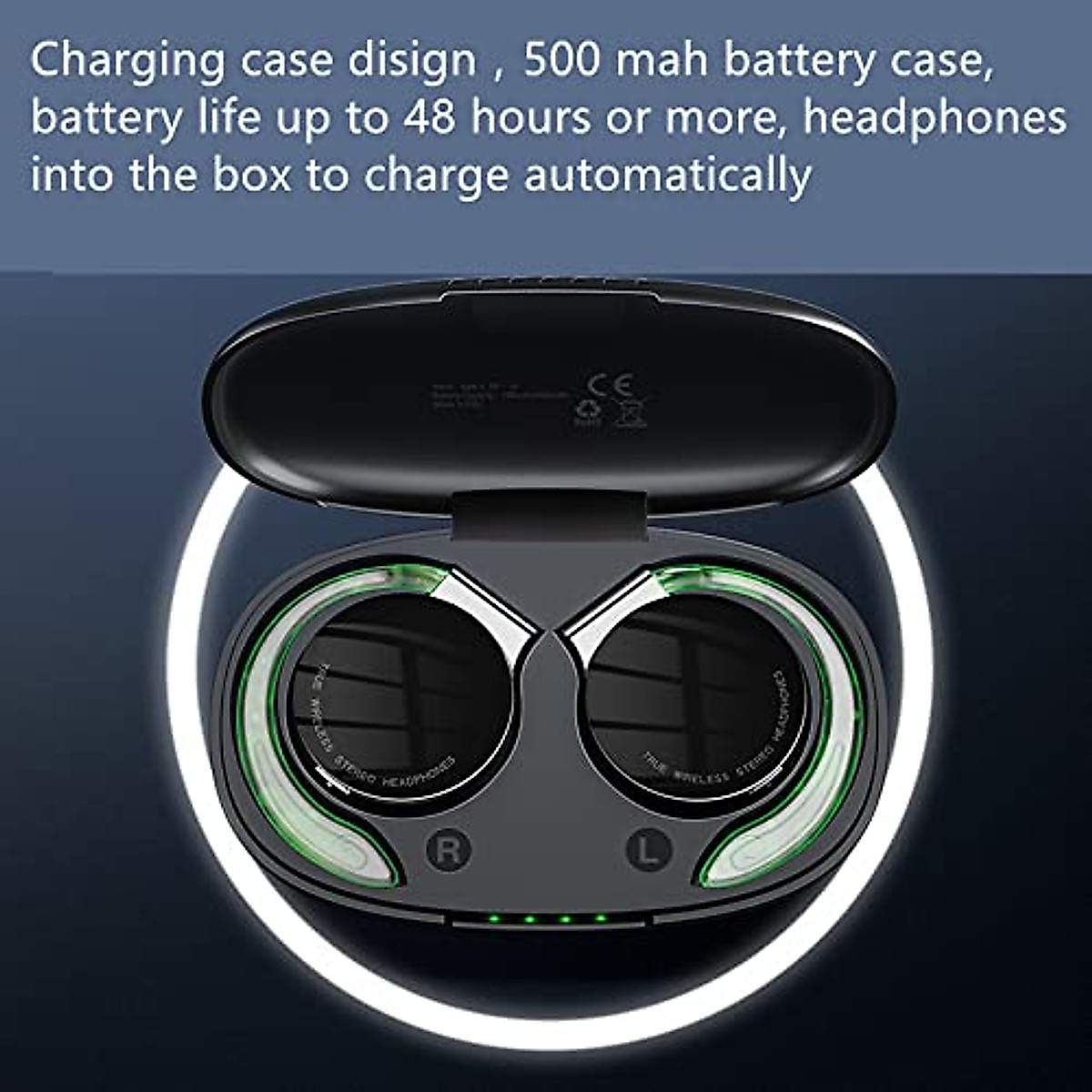 SMINKA Upgrade Wireless Earbuds, Charging Case Bluetooth 5.2 Headphones with Mic,Wireless Headphones Running with IP5 Waterproof Ear Hooks,Open Ear for Sport/Work