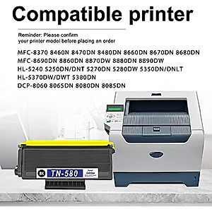 AJFW Feromyink Compatible TN580 TN-580 Toner Cartridge Replacement for Brother MFC-8370 5250DN/DNT 5350DN/DNLT 5380DN DCP-8060 8065DN 8085DN Printer (Black,1-Pack) FO TN-580-1PK ?14*7.6*5.7 inches