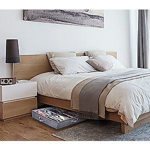 2 Pack Under Bed Shoe Storage Organizer Bag with Lid and Zipper Foldable Underbed Storage Container Under Bed Shoe Storage Solution 80×63×15cm