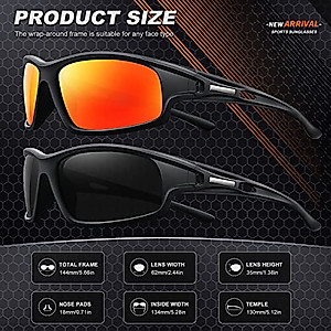 AWGSEE Polarized Sports Sunglasses for Men 100% UV Protection Wrap Around Unbreakable Sun Glasses for Fishing Driving