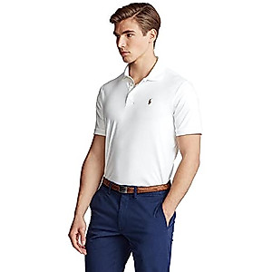 POLO RALPH LAUREN Men's Big and Tall Short Sleeve Pima Soft-Touch Polo Shirt (4XB, WhiteSigPny)