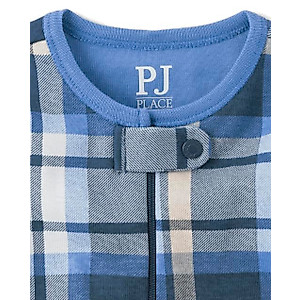 The Children's Place,and Toddler Snug Fit 100% Cotton Zip-Front One Piece Footed Pajamas 2-Pack,DOGS_HT LUNAR | GRIPPER DOT_PUFF DTM PRINT | JOHNSON PLAID_FEDERAL BLUE | LT BLUE OXFORD,2T