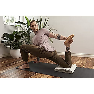 Halfmoon Cotton Yoga Blanket | 60” x 80” - Handwoven Soft & Large Throw Blankets for Home Decor, Yoga Practice, Camping, Outdoors, Travel, Meditation & Room Decor (Melange Carbon)