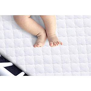 iLuvBamboo Crib Mattress Protector -2 PACK- Waterproof Pad Cover -28” x 52”- Quilted Soft Bamboo Jacquard Fitted Topper - Breathable & Noiseless - Best Baby Gifts for Potty Training Toddlers & Infants