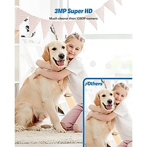 Security-Camera-for-Baby-Monitor-2K Wi-Fi Cameras-for-Home-Security, Pan/Tilt/Zoom Indoor Camera Wireless with Phone APP, 2-Way Audio, Motion Detection, Night Vision