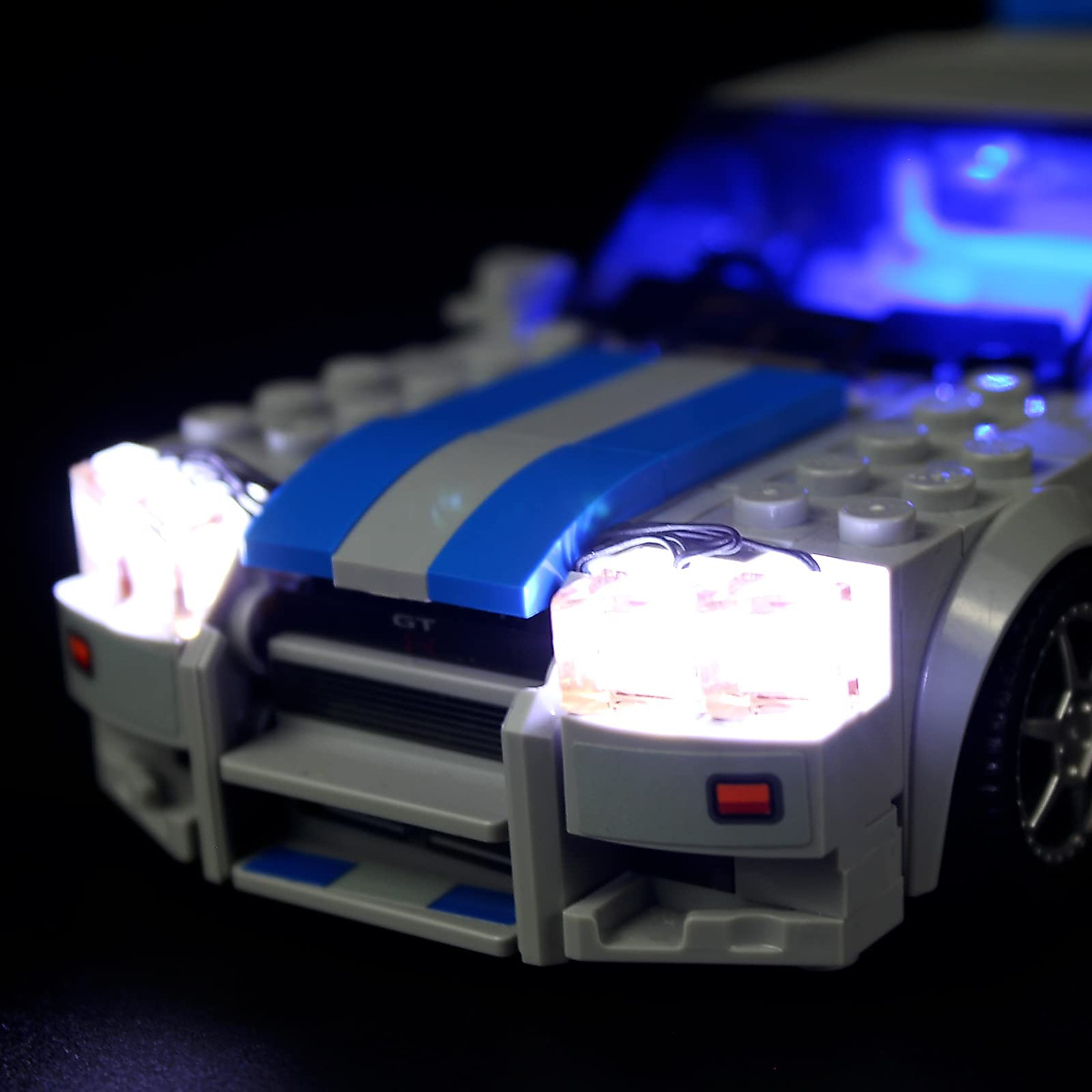 ANGFJ LED Light kit for Lego Speed Champions 2 Fast 2 Furious Nissan Skyline GT-R (R34) Race Car 76917 (Not Include Lego Set)
