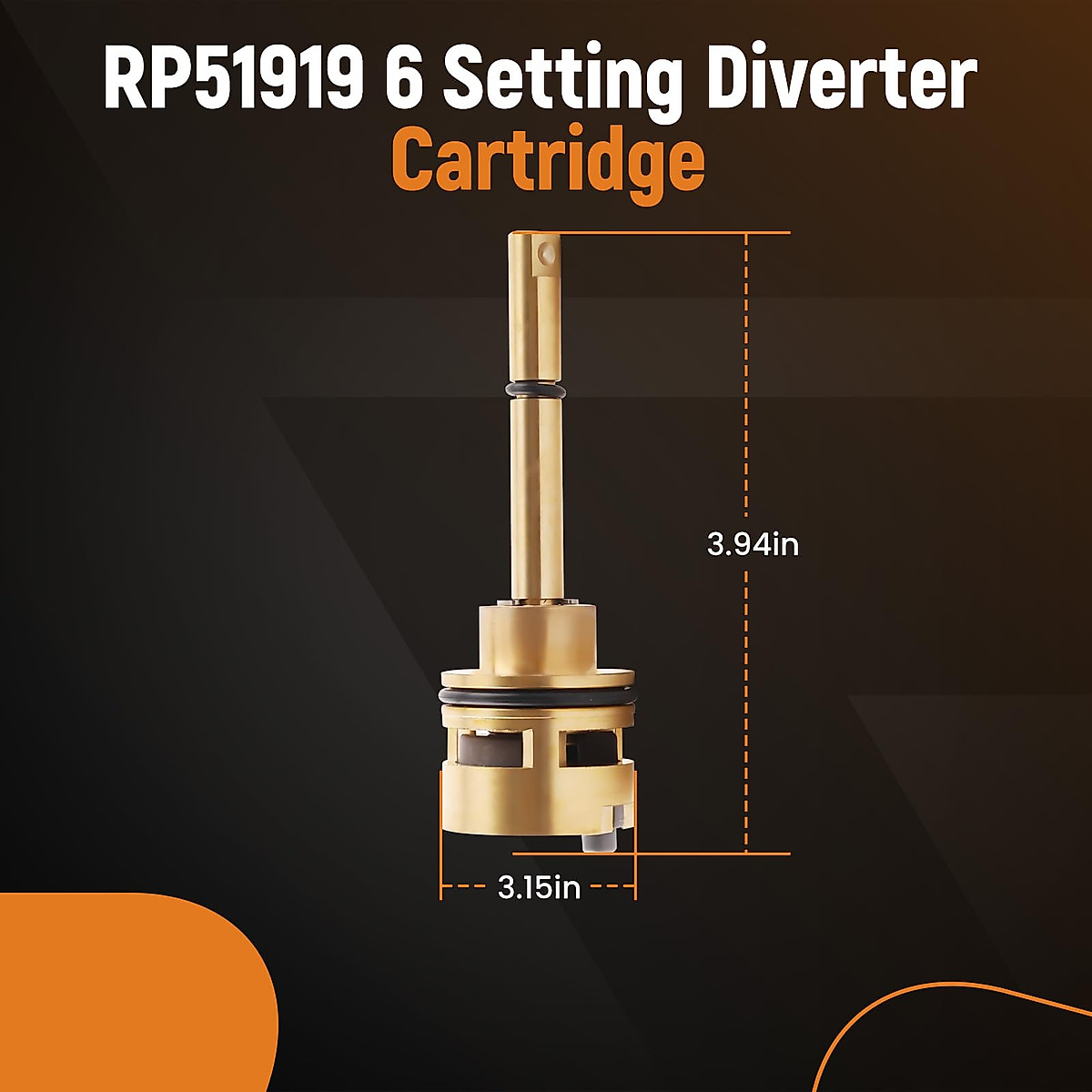 maXpeedingrods RP51919 6 Setting Diverter Cartridge Compatible with Delta R11000 & R22000, Brass Faucet Valve Replacement Kit#R10000-unbx,R10000-unbxhf, R10000-unws