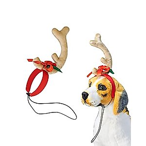 Dog Antler Headband Reindeer Horn Headpiece Christmas Dog Costume Accessories Headwear Halloween Pet Costume