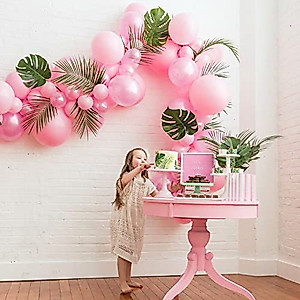 PartyWoo Pink Balloons, 120 pcs 5 Inch Pearl Pink Balloons, Latex Balloons for Balloon Garland or Balloon Arch as Party Decorations, Birthday Decorations, Wedding Decorations, Baby Shower Decorations