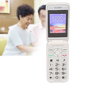 2G Unlocked Flip Phone for Seniors, Unlocked 2G GSM Big Unlocked Phone, 2.4 Inch Screen Big Cell Phone with SOS Function, 6800mAh Battery for Elderly Kids ()