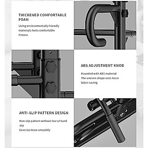 KDFJ Adjustable Height Pull Up Dip Station Power Tower Pull-ups Stand for Home Gym Strength Workout Horizontal Bars Fitness Equipment-Black