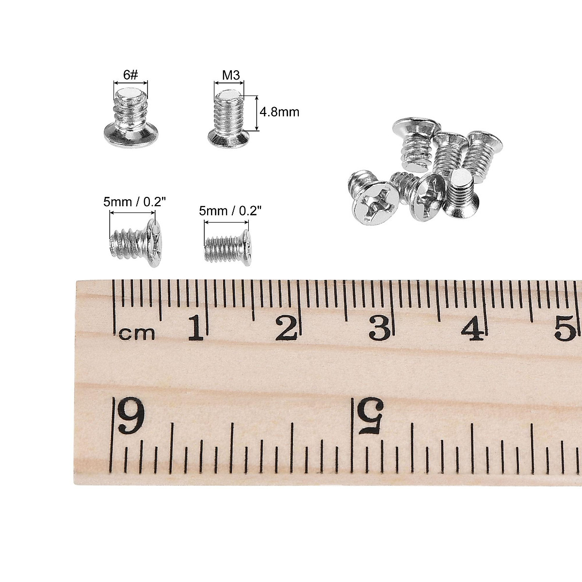 uxcell Computer PC Case 3.5-inch HDD Flat Phillips Head Hard Drive Screw 6#-32 300pcs 2.5" HDD M3x4.8mm 300pcs