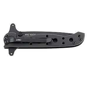 CRKT M16-10KSF EDC Folding Pocket Knife: Special Forces Everyday Carry, Black Serrated Edge Blade, Tanto, Frame Lock, Dual Hilt, Stainless Steel Handle, Reversible Pocket Clip