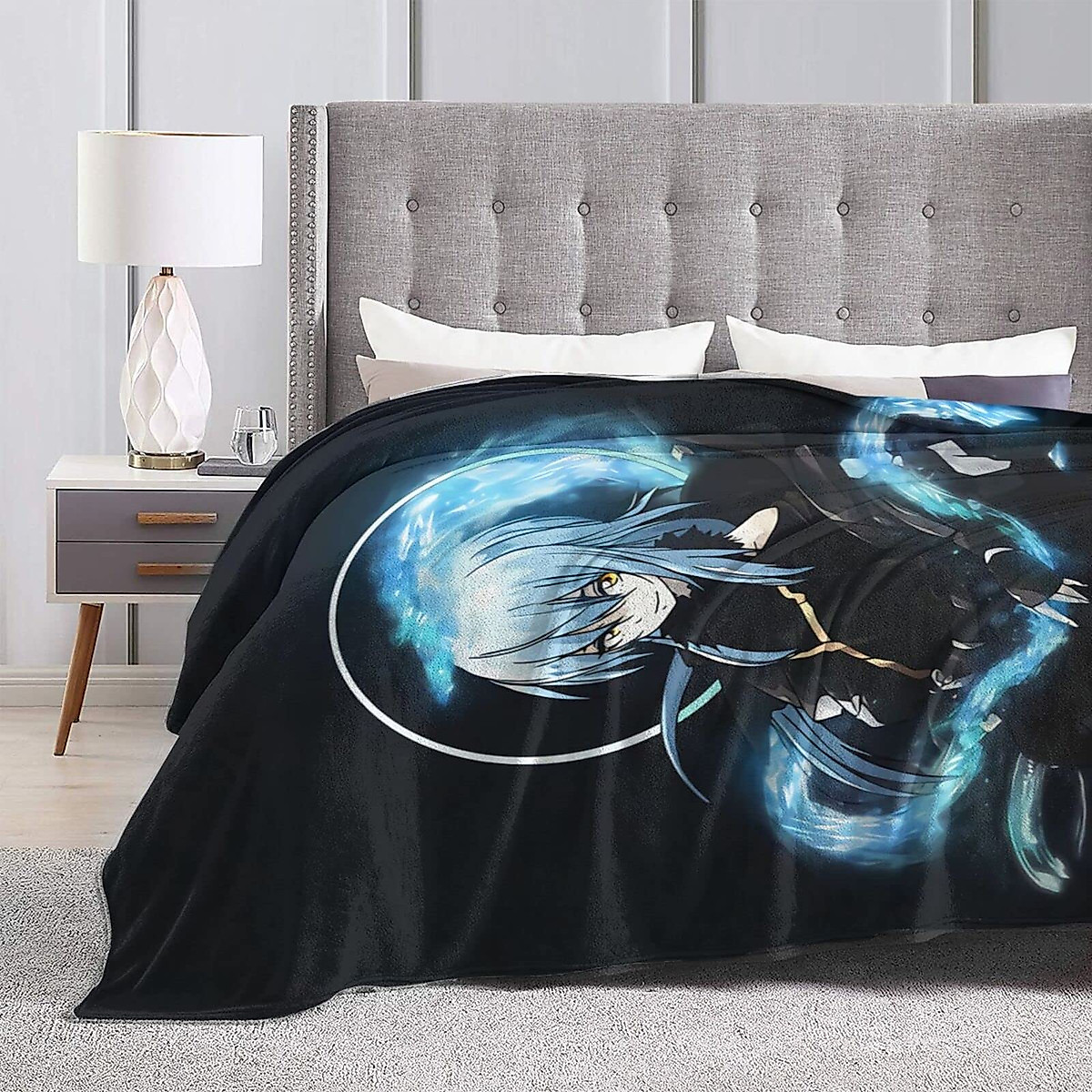 JEGNDGYE Anime That Time I Got Reincarnated as a Slime Blanket Lightweight Microfiber Flannel Throw Blanket for Bedroom Livingroom Air Conditioning Blanket 80"x60" Inch