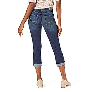 Signature by Levi Strauss & Co. Gold Women's Mid-Rise Slim Fit Capris (Standard and Plus), Blue Laguna-Waterless, 12