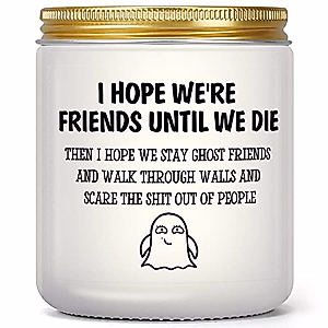Gifts for Women Men, Unique Friendship Gift for Best Friend BFF Bestie, Funny Personalized Birthday Anniversary Christmas Present for Coworker Sister Classmate Female, Lavender Candle for Her Him
