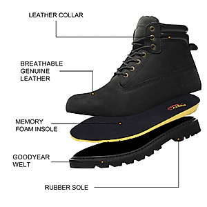 SAFETY LOONG Work Boots for Men Waterproof Soft Toe Non Slip Comfortable Boots