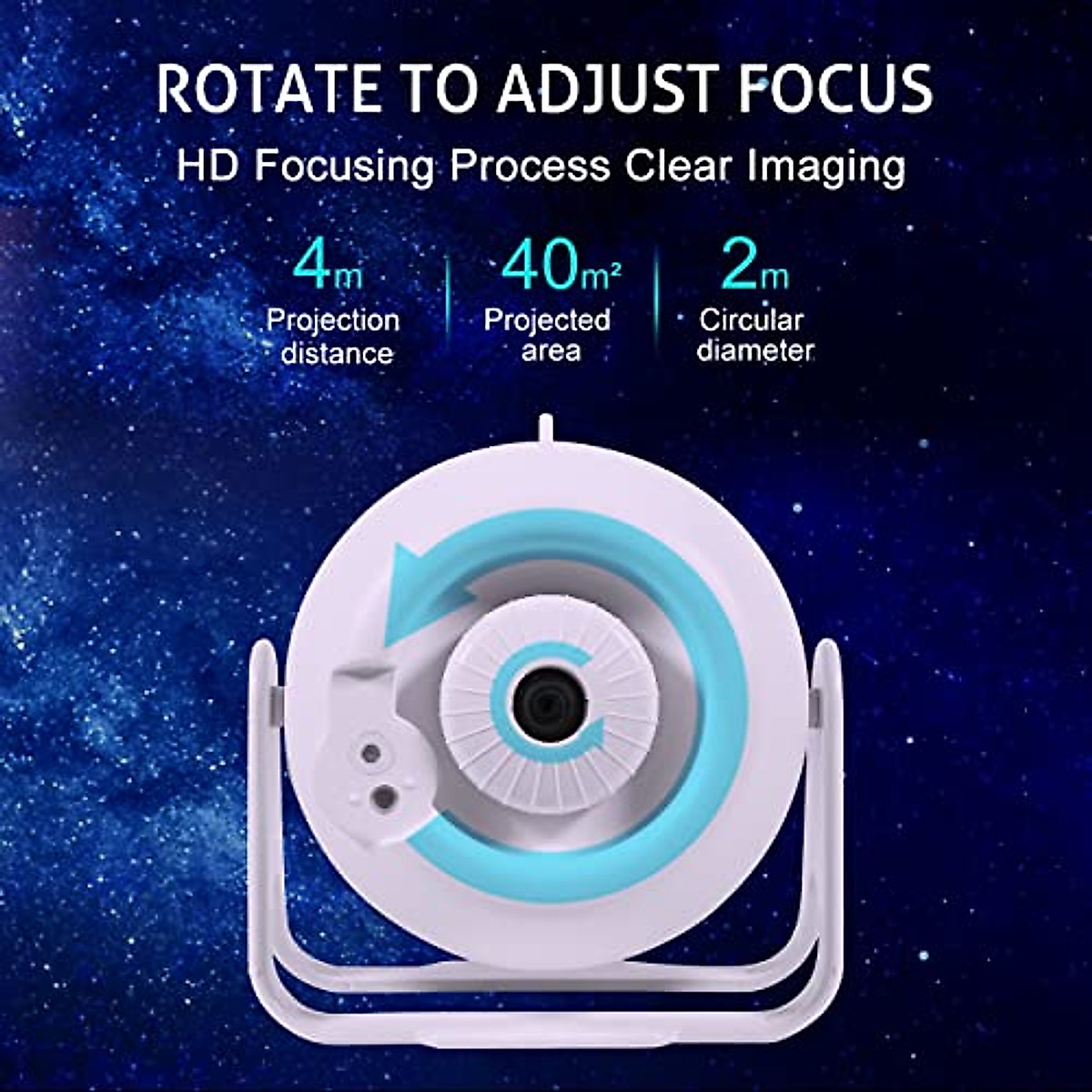 Star Projector, Galaxy Projector 360°Rotating with 10 Patterns Hd Focusing Night Light Projector with Remote Control Bluetooth Speaker Bedroom Decoration Living Room for Kids Gifts Birthday Party