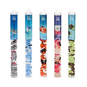 PLUS PLUS Building Block Playset Kit, Themed Figures 3D Puzzle, Fun Stem Toys for Kids, 350 Mini Interlocking Pieces - 5 Tube Bundle, Ocean