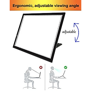 A3 Diamond Painting Light Pad with Built-in Stand, Hawanik A3 Large LED Tracing Light Box with Stand for Vinyl Weeding Drawing