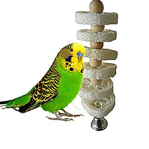 N/ hfjeigbeujfg Bird Toy,Parrot Cage Chewing Toys Hollow Loofah Wooden Beads Bell Parrot Chewing Bite Cage Hanging Birds Pet Toy - Wood Color