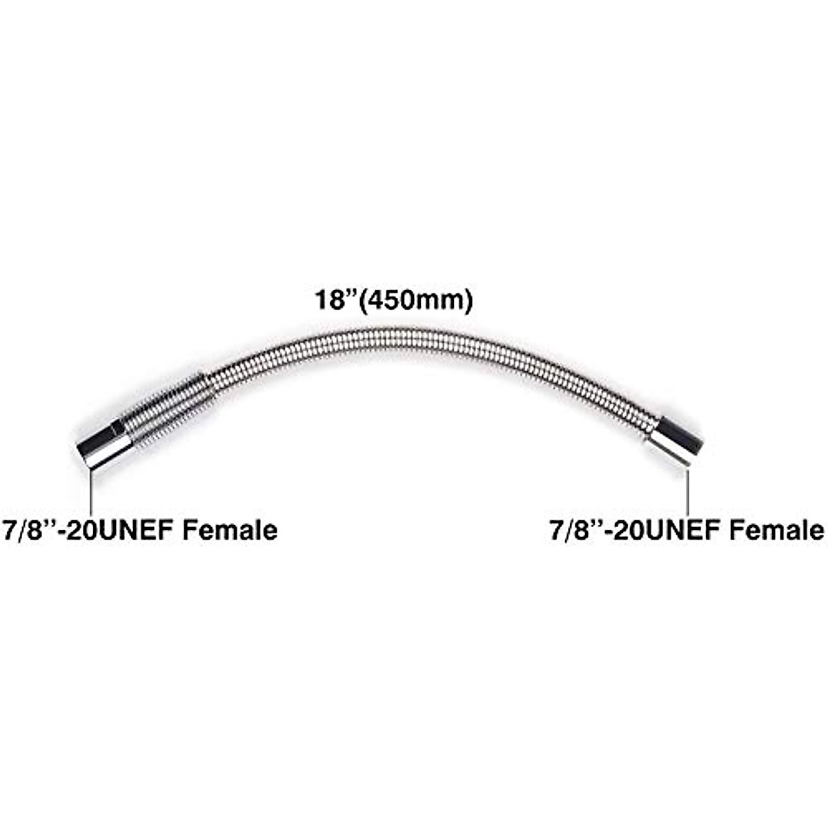 JZBRAIN 18" Flexible Hose Stainless Steel for Pre Rinse Faucet Commercial Kitchen Faucet (18 Inches)