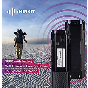 2PCs 3800 mAh Mirkit Replacement Batteries BL-8 Li ion 7.4V for Baofeng UV-82HP, UV-82HPL, UV-82, UV-82C, UV-82X, Two-Way Ham Radios, Rechargeable Extended Batteries by Mirkit Radio, USA Warranty