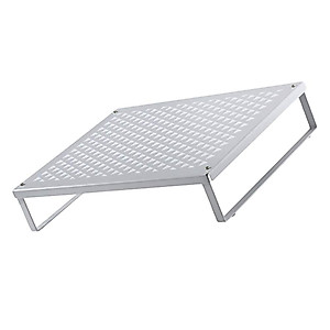 Hemoton Microwave Oven Rack Shelf Toaster Stand Kitchen Counter Seasoning Storage Rack Cabinet Organizer for Kitchen Utensils Towels Spices (Grey)