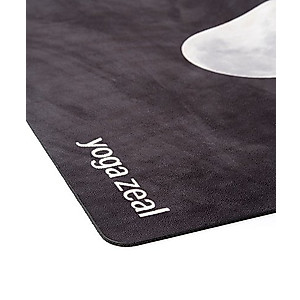 Black Lunar Mat by Yoga Zeal - Luxuriously Soft, Thick, Non-Slip, Hot Yoga Mat. Eco Printed. Designed to grip better with a sweaty yoga practice