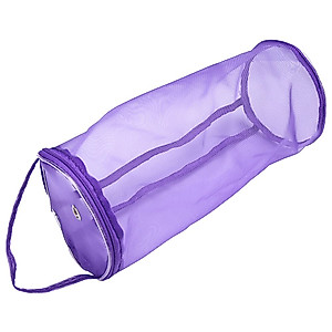 Hilitand Mesh Bag Lightweight Portable Yarn Wool Bag, Knitting Crochet Thread Storage Organizer Tote 12.2x5.3inch/5.1x5.1inch(Purple L)