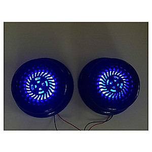 KCHEX 2 Black Wavy Blue LED 5.25" Flush Mount Speaker UV Waterproof