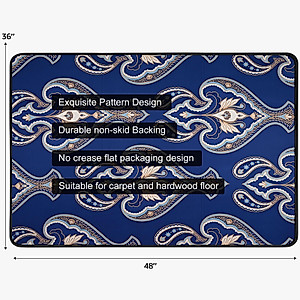 Mapuon Heavy Duty Desk Chair Mat for Carpet & Hardwood Floors, 48" x 36" Exquisite Jacquard Floor Mat Office Chair Mat for Carpeted Floors and Hardwood Floor for Home Office