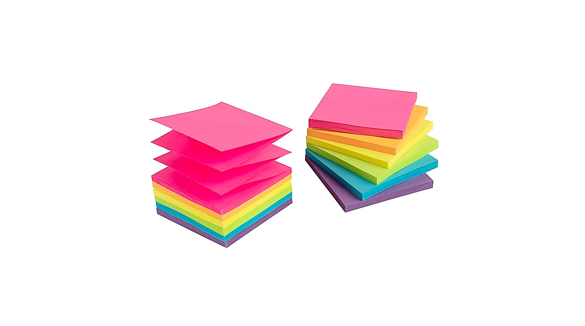 Pop-Up Sticky Notes 3x3 in - Bright Colors & Strong Adhesive