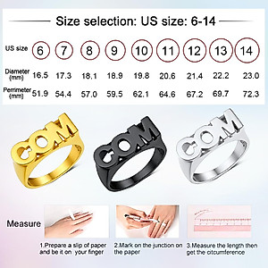 Customized Letter Ring for Women Custom Block Initial Rings