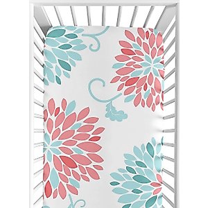 Fitted Crib Sheet for Modern Emma Baby/Toddler Bedding Set Collection - Floral Print