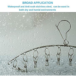 PELLUM Clothes Drying Rack, Stainless Steel Drying Hanger, Sock Drying Rack, Baby Hangers, Swivel Hook Wind-Proof Clothes Hangers for Drying Towels, Drying Socks, Bras, Underwear, Diapers (Arc-shaped)