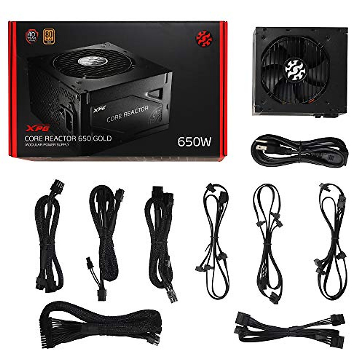 XPG Core Reactor Modular PSU: 80 Plus Gold - ATX - Fully Modular Power Supply - 10 Year Warranty - 650 Watt