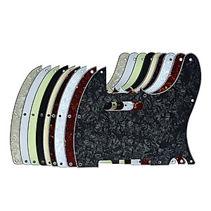 Dopro 8 Hole Tele Style Guitar Pickguard TL Pick Guard with Pickup Mounting Screw Holes for Tele/Telecaster Aged White 3 Ply