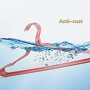 MRBJC Coat Hanger,10/20pcs(41cm),Metal Hangers,Space Saving Clothes Hangers with Notches, Heavy Duty Strong Wire Hanger for Shirt,Dress,Jacket Pink