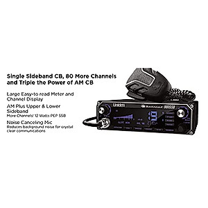 Uniden BEARCAT 980 40- Channel SSB CB Radio with Sideband NOAA WeatherBand,7- Color Digital Display PA/CB Switch and Noise Cancelling Mic, Wireless Mic Compatible