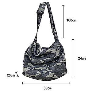 Canvas Messenger Bag Large Hobo Crossbody Bag Canvas Shoulder Tote Bag Hobo Messenger Handbag for Women and Men