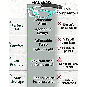 Onion Goggles Tear Free - Kitchen Grilling Glasses, Anti Fog, Anti Scratch, One Size Fit All Men & Women Eyes, Clear Chopping Goggles With Straps For Cooking, BBQ, Smoke, Onion Cutting Goggles (Green)