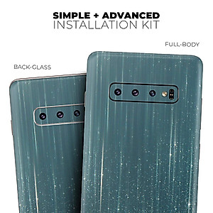 DesignSkinz Scratched Teal and White Surface with Silver Sparkle Protective Vinyl Decal Wrap Skin Cover Compatible with The Samsung Galaxy S20 (Screen Trim & Back Glass Skin)