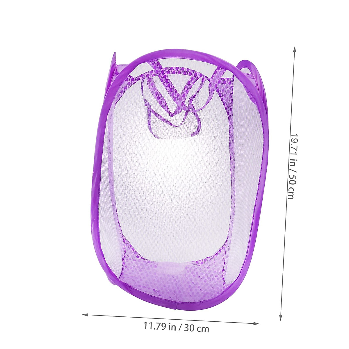 VILLFUL Foldable Mesh Laundry Basket Hamper with Easy Open Design for College Dorms Portable Clothes Storage with Carry Handles and Side Pocket for Convenience