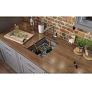 VADANIA 16-Inch Bar Prep Sink, 16"x18"x10", Single Bowl, Undermount, 18 Gauge T304 Stainless Steel, Satin Finish, with Strainer & Bottom Grid, cUPC listed